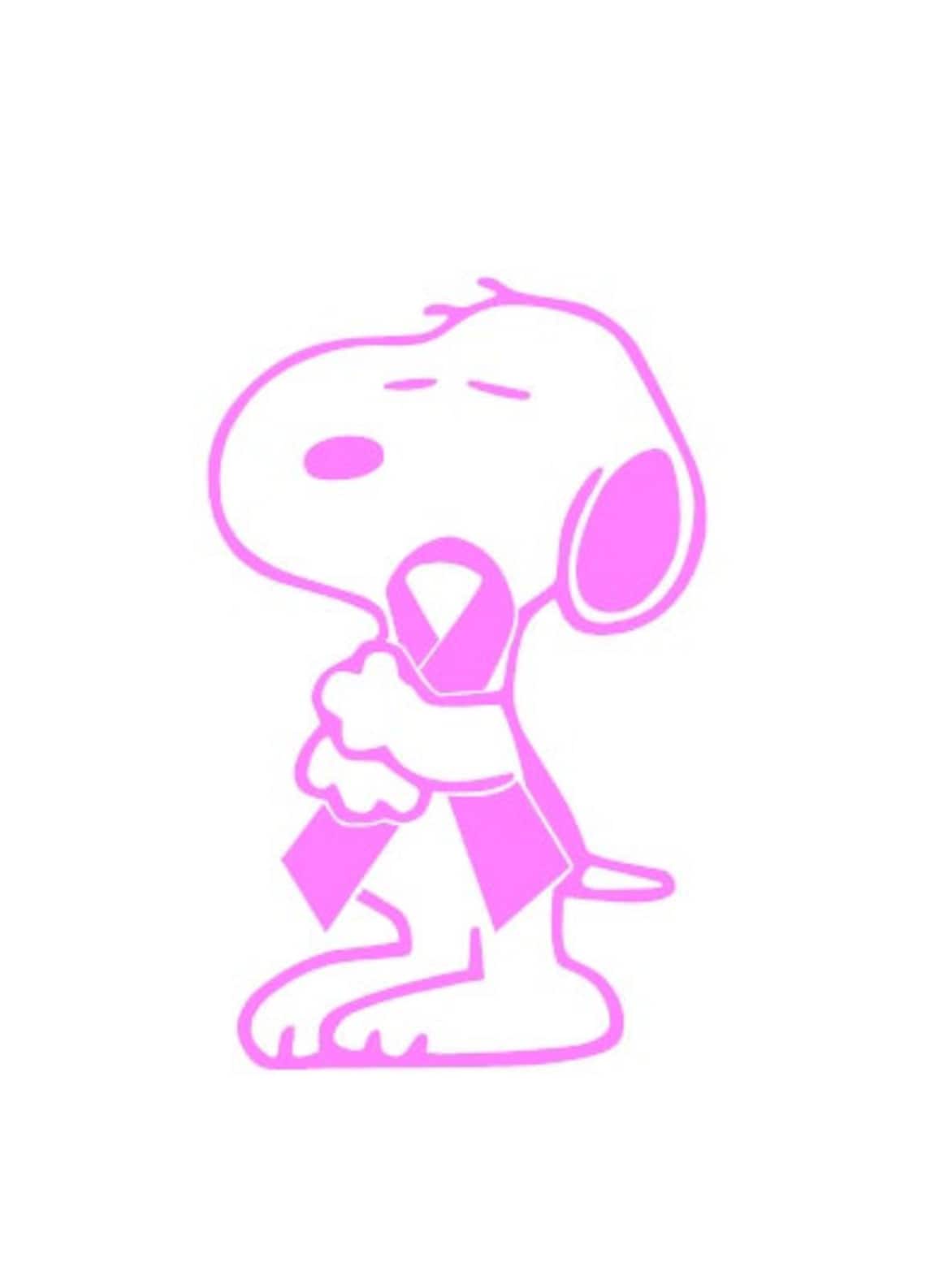 Cancer Awareness Ribbon Snoopy Hugging Cancer Ribbon Vinyl | Etsy