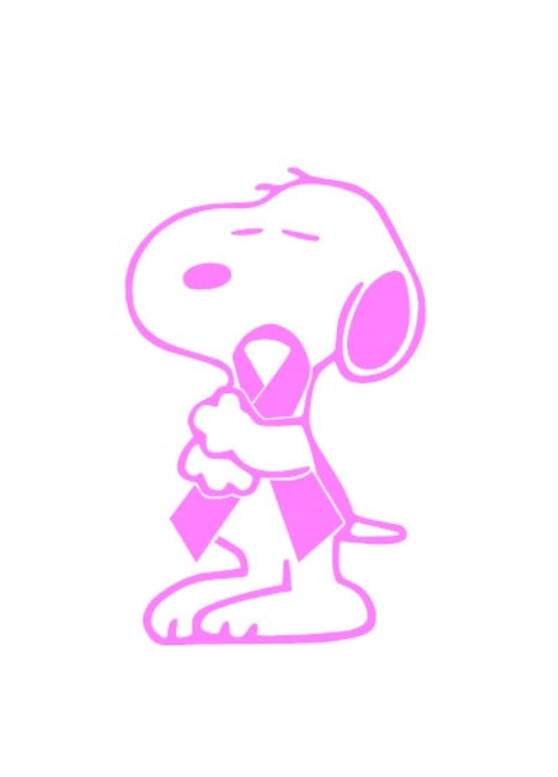 Cancer Awareness Ribbon Snoopy Hugging Cancer Ribbon Vinyl - Etsy
