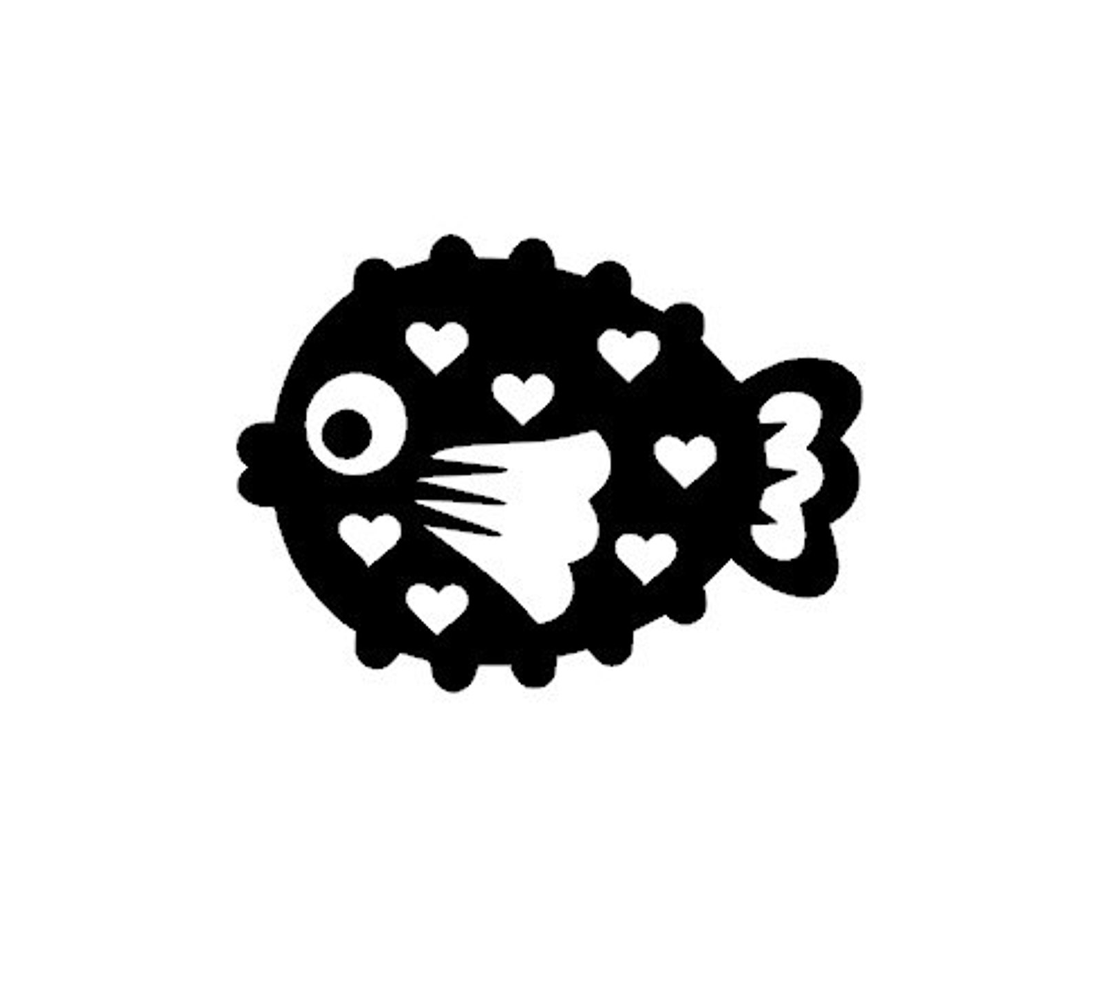 Cute Puffer Fish Vinyl Decal Sticker - Etsy