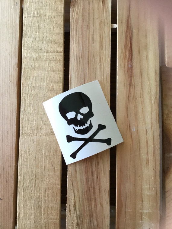 Classic Skull and Bones Vinyl Decal Sticker | Etsy