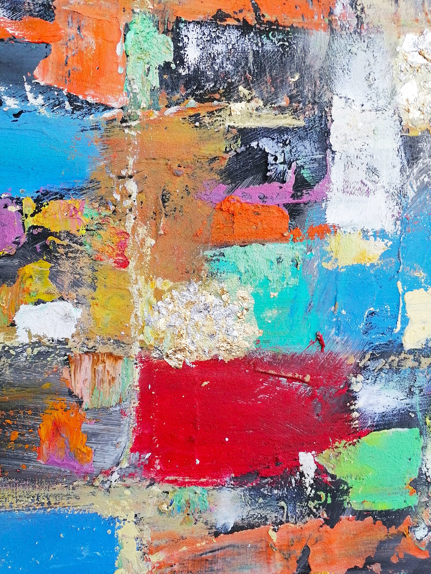 Bright abstract art 19.7x27.5in Minimalist Abstract Oil | Etsy