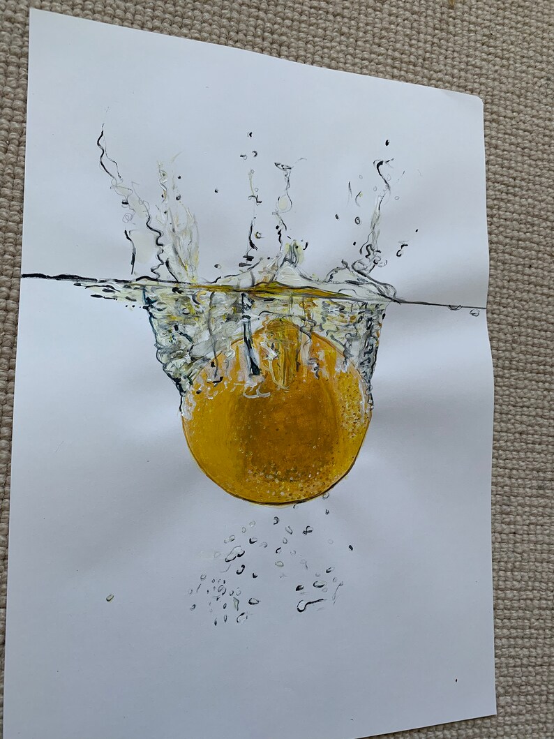 Orange Fruit Still Life Underwater Fruit Painting for Home Decor ...