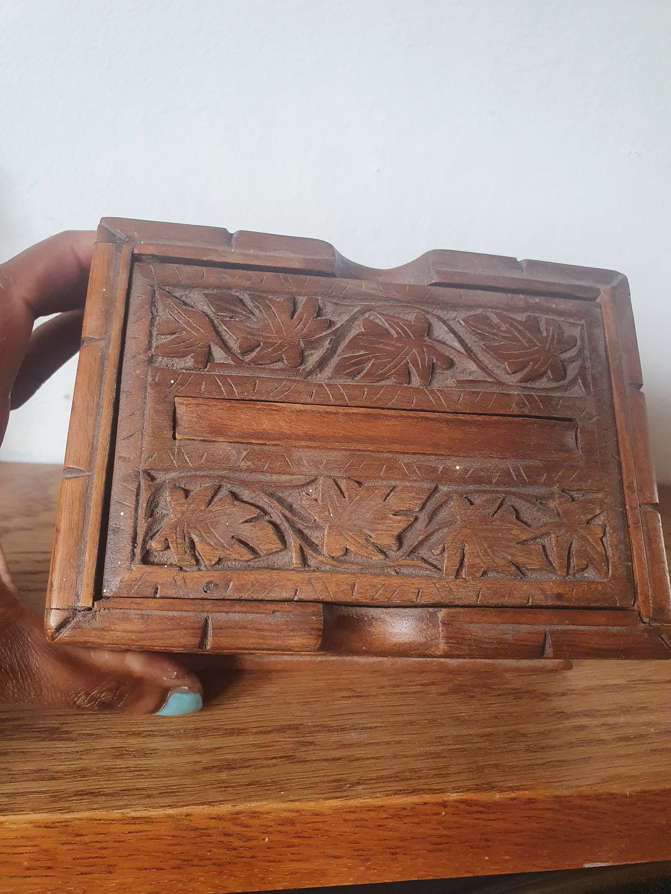 Vintage Wooden Cigarettes Dispenser Box Container, Antique Collection ...