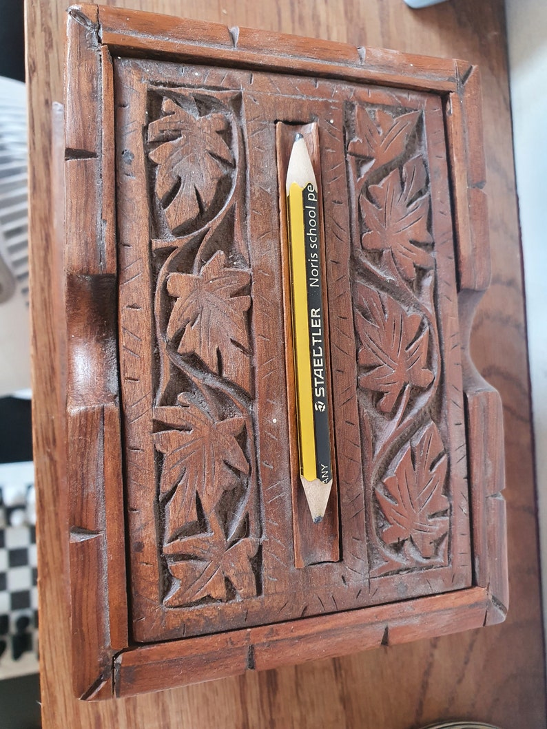 Vintage Wooden Cigarettes Dispenser Box Container, Antique Collection ...