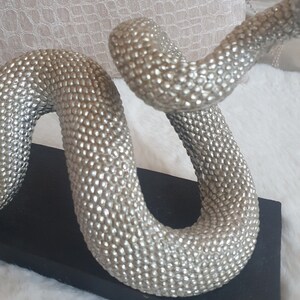 Vintage Silver Snake Sculpture, Realistic Statue Home Decor, Snake ...