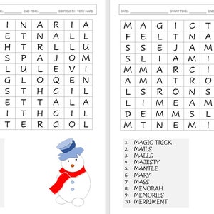 Christmas Word Search, Word Jumble, Festive Word Search Puzzle, Suits ...