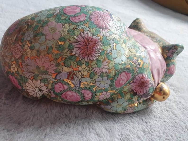 Antique Chinese Satsuma Cat Ornament Large Cat Porcelain - Etsy