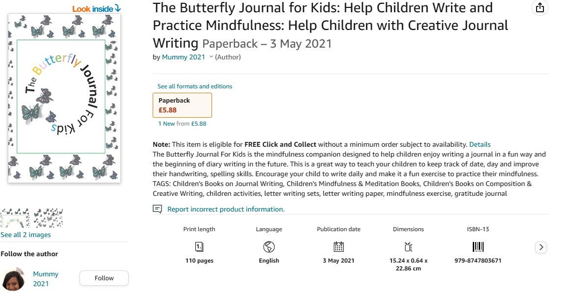 Butterfly Journal for Kids, Instant Download, PDF Planner, Printable ...