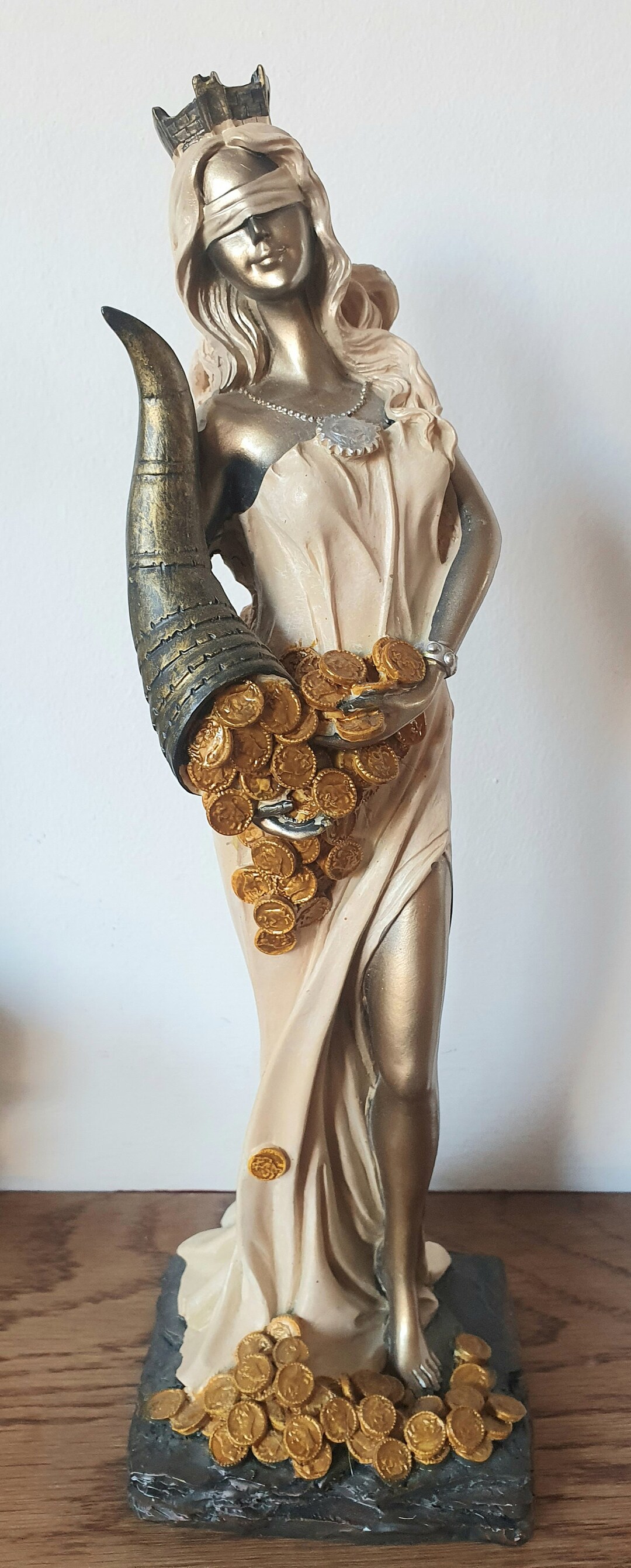 Vintage Figurine Money Mantra Goddess of Wealth Good Luck Charm Statue ...