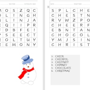 Christmas Word Search, Word Jumble, Festive Word Search Puzzle, Suits ...