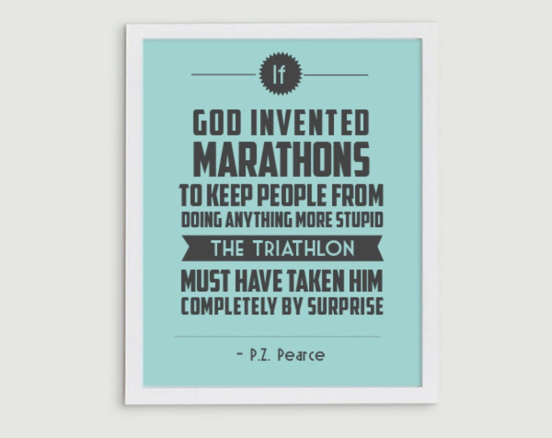 Triathlon Gift Motivational Sports Quote Art Print Triathlon Decor Gift ...