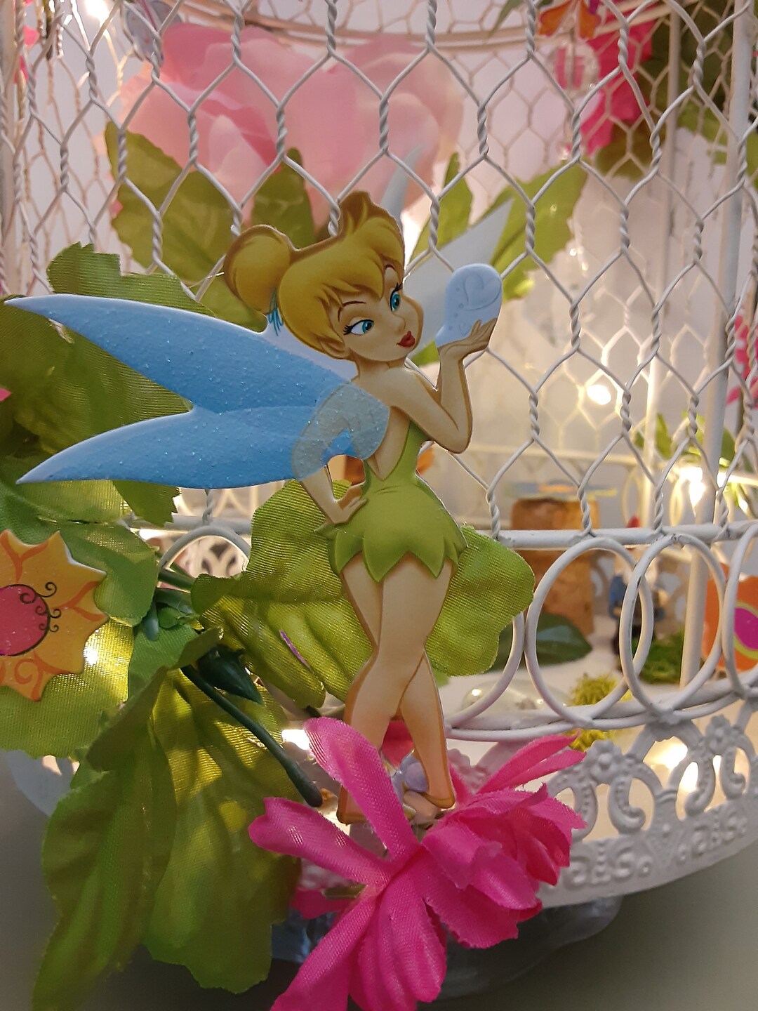 Home Decor Spring Fairy House Tinkerbell OOAK Bird Cage Whimsical Gift ...
