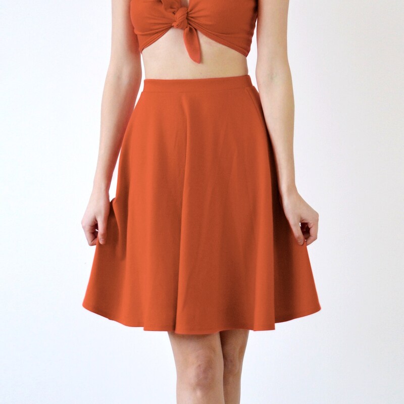 Orange Midi Skirt - Etsy