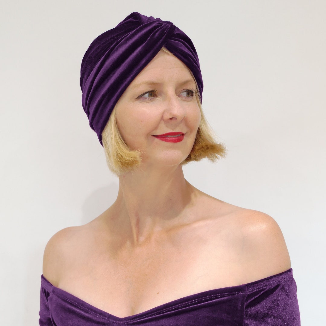 LOLA | Purple Velvet Turban Hat | Vintage Inspired Old Hollywood ...