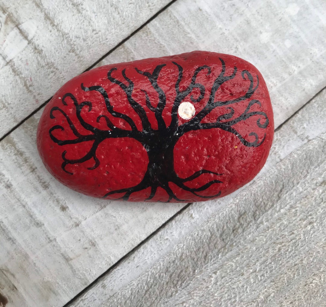 Painted Rock TREE of LIFE PAPERWEIGHT Painted Rock - Etsy