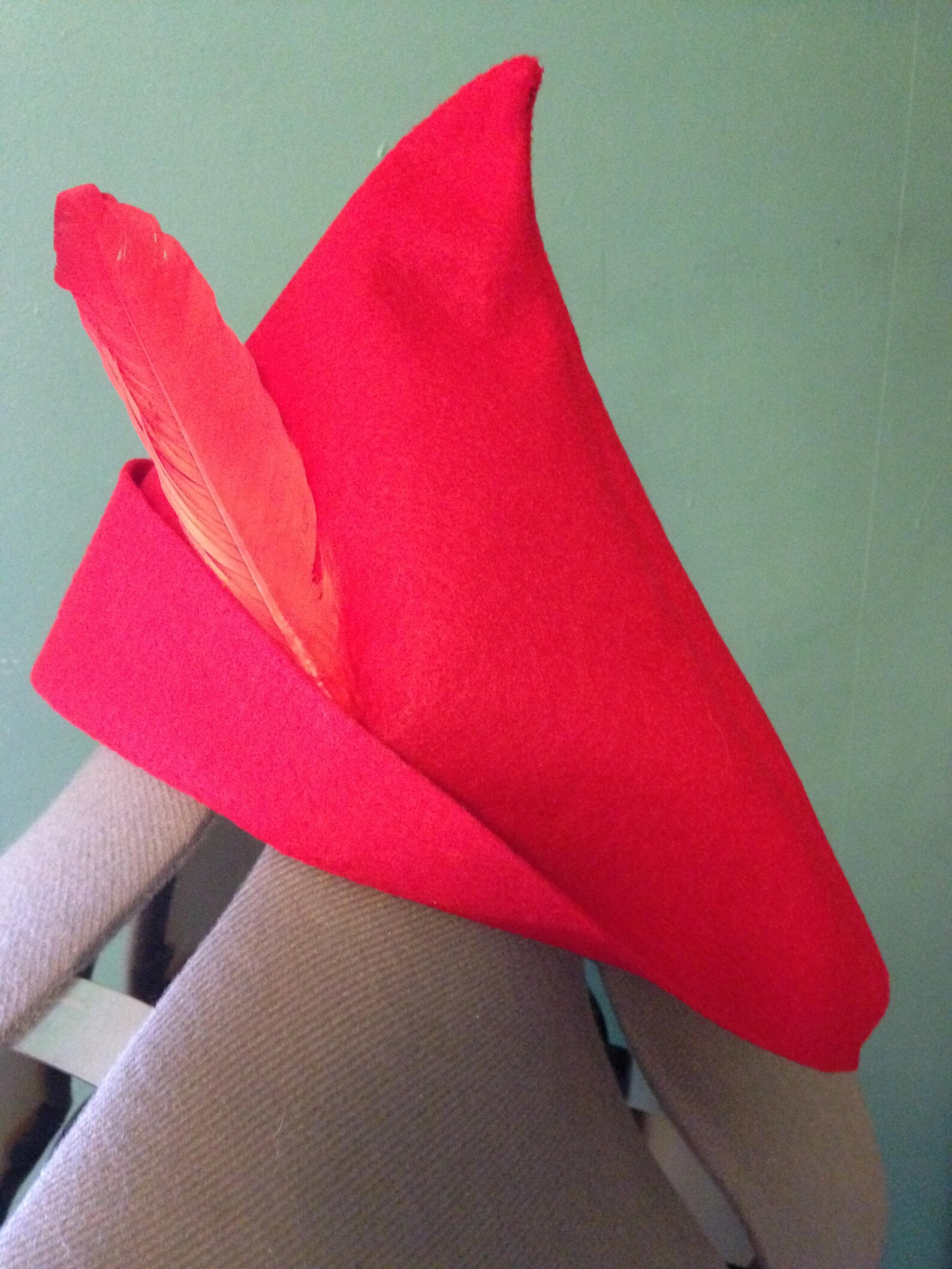 Prince Philip Hat With Real Red Feather in Red Felt READY to SHIP - Etsy