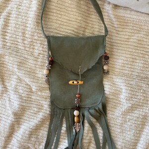 Native American Pouch Medicine Bag Herb Bag Sage Green Faux Suede - Etsy