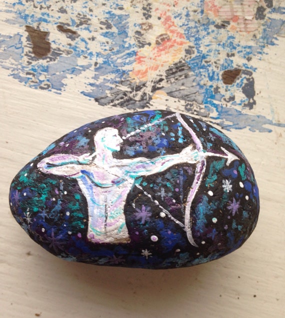Painted Rock ZODIAC Sagittarius PAPERWEIGHT Painted Rock - Etsy