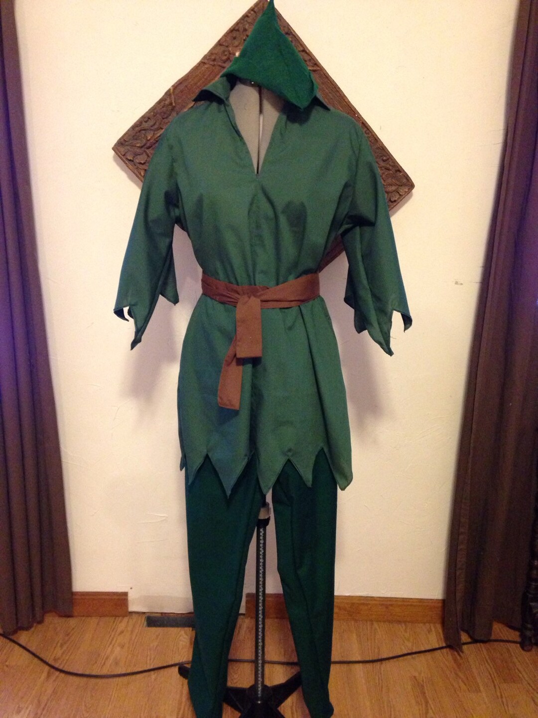 Peter Pan or Robin Hood Tunic and Hat and Sash Only Adult Sizes XS to ...