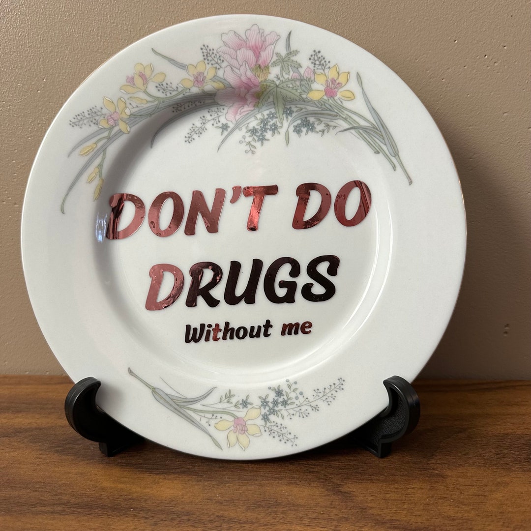 Dont Do Drgs, Vintage Plate Decor,upcycled Vintage Swear Platewall ...