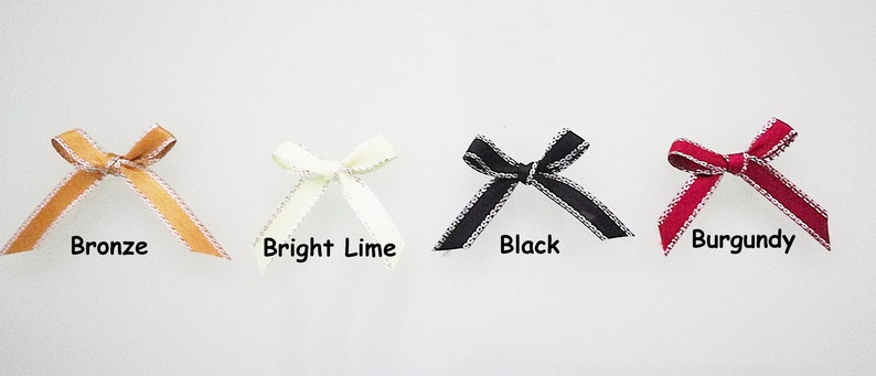 Pre-tied Ribbon Bow|ready to Use SILVER EDGE Mini Satin Ribbon Bow|pack ...