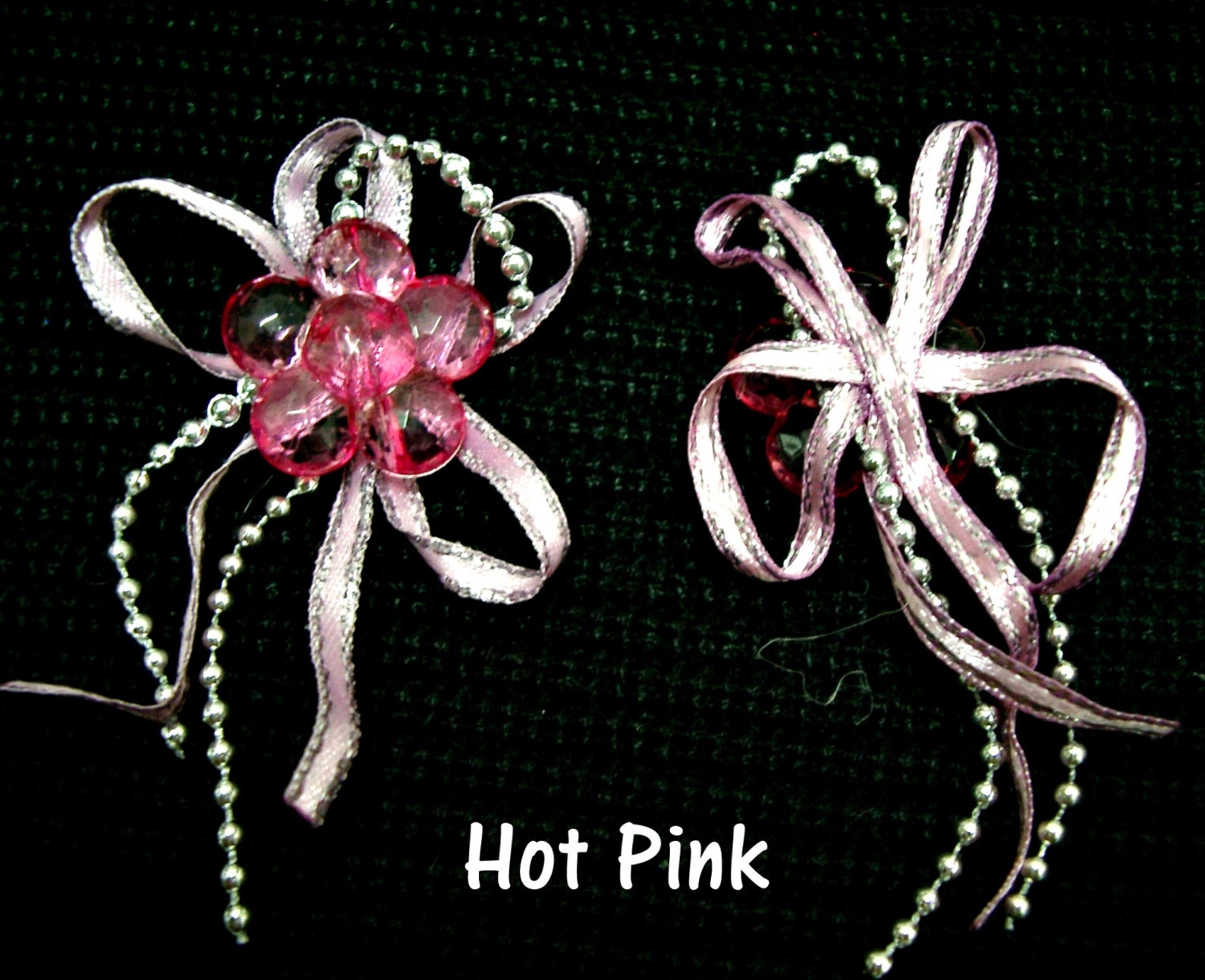 16pcs - 8 Pairs Assorted Design Acrylic Flower Ribbon Bow|pink Flower ...