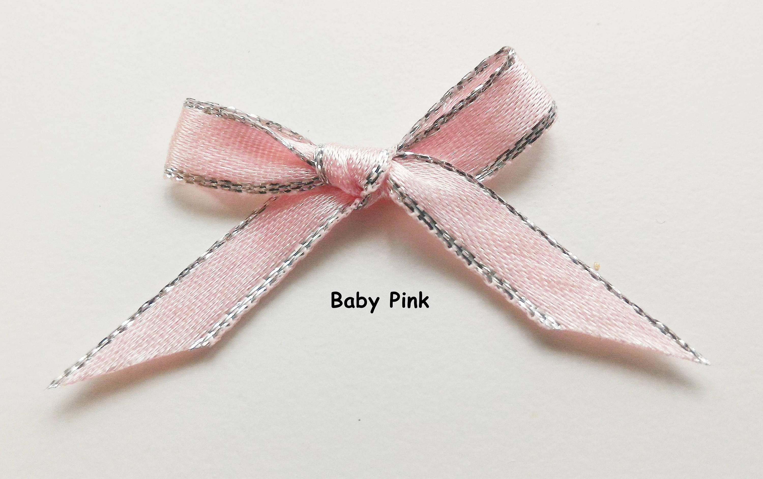 Pre-tied Ribbon Bow|ready to Use SILVER EDGE Mini Satin Ribbon Bow|pack ...