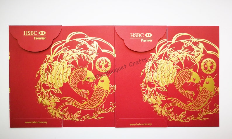 Set of 4 Chinese Lucky Packet|chinese Hong Bao|chinese Lucky Envelopes ...