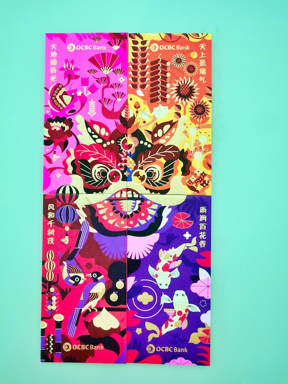 Set of 4 Chinese Red Packetmoney Envelopesred Packethongbao | Etsy