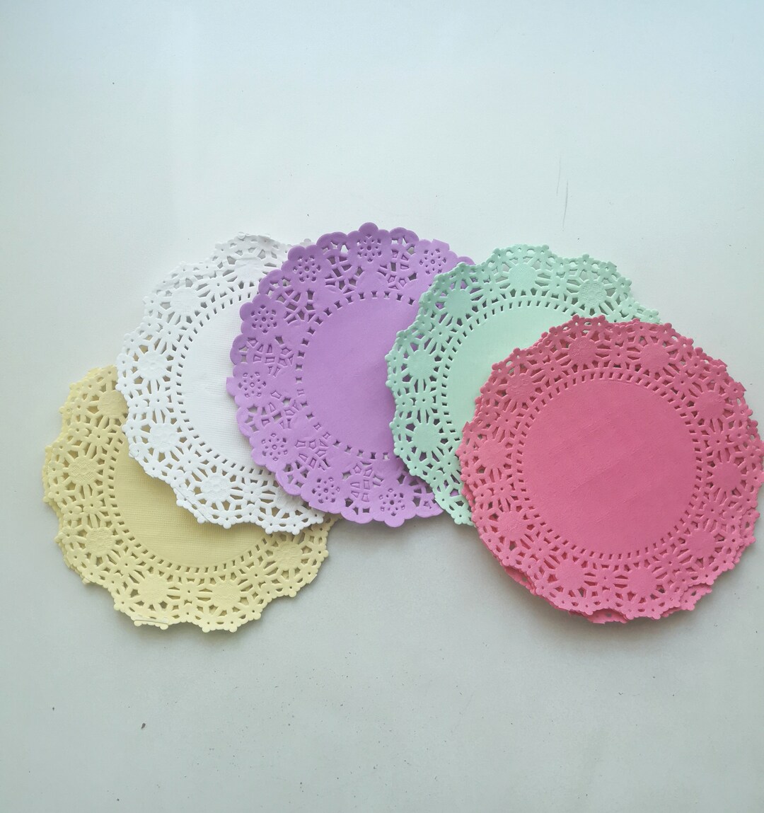 Pastel Colors French Lace Paper Doilies 4.5"|pastel Red |pastel Purple ...