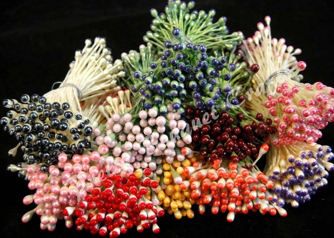 Stamens for Artificial Flowers X 500pcs . Single Tone Flower Stamens ...