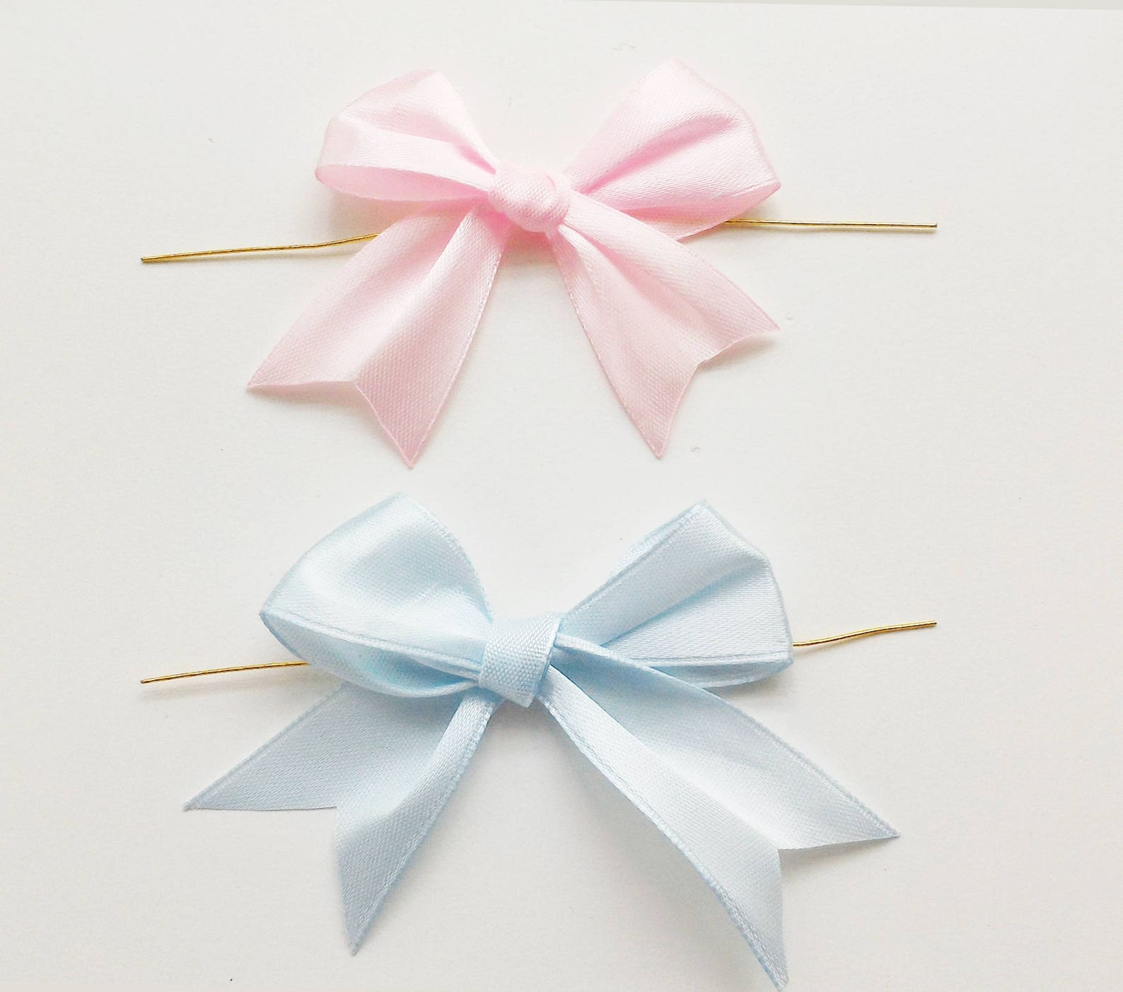 Pre-tied 1" Ribbon Bow With Wire Twist Ties|ready to Use Satin Ribbon ...