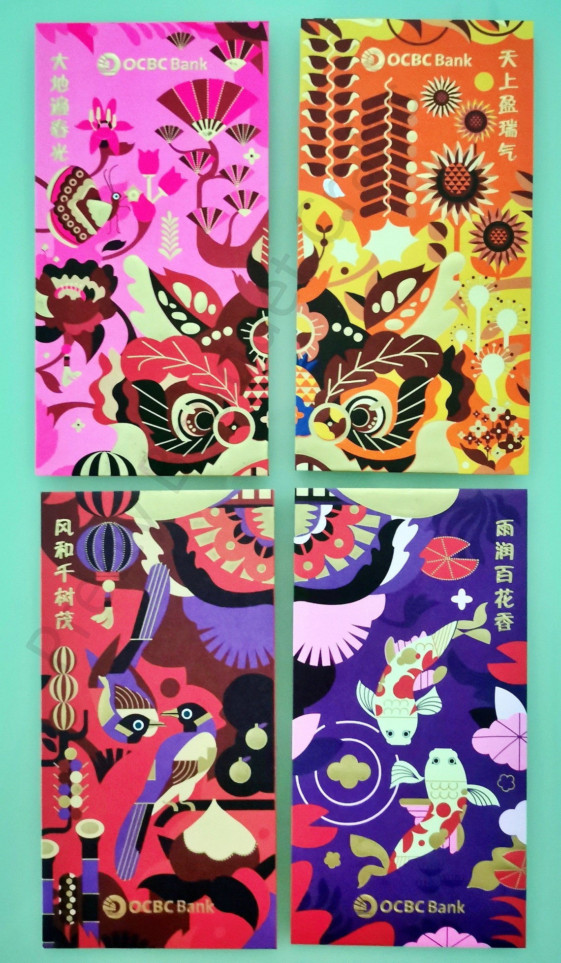 Set of 4 Chinese Red Packetmoney Envelopesred Packethongbao | Etsy