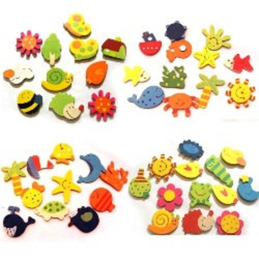 50pcs Wooden Cartoon Fridge and Refrigerator Magnet |fridge Magnet ...