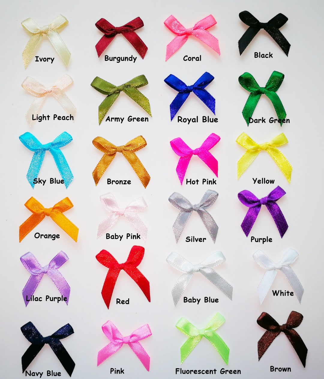 Mini Satin Ribbon Bows - Applique Embellishments - Pack of 25/50/100 - Etsy