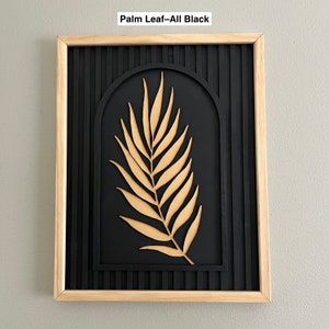 Black Framed Leaf Art | 3D Layered Wood Lasercut Décor - Etsy