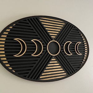 Oval Moon Phase Wall Art | Lunar Cycle | Geometric 3D Layered Lasercut ...