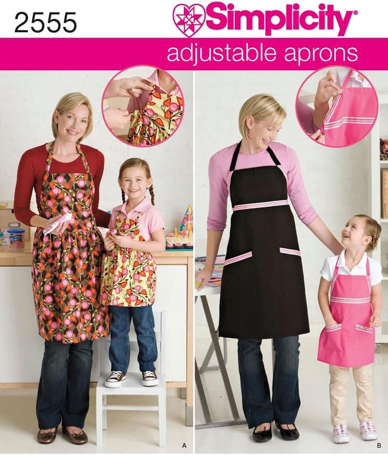 SIMPLICITY 2555 Mother Daughter Apron Sewing Pattern, Sz A S L / S L ...