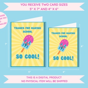 PRINTABLE Teacher Thank You Card | Digital Download | Teacher ...