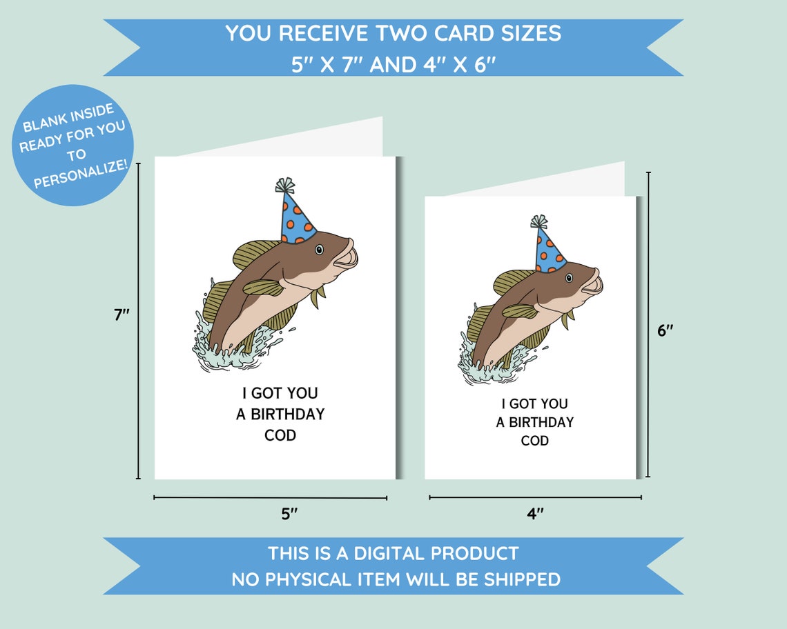 PRINTABLE Birthday Cod, Funny Birthday Card, Digital Download, Instant ...