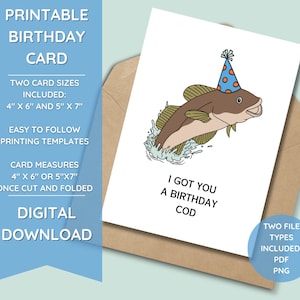 PRINTABLE Birthday Cod, Funny Birthday Card, Digital Download, Instant ...