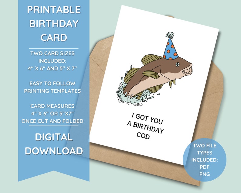 PRINTABLE Birthday Cod, Funny Birthday Card, Digital Download, Instant ...