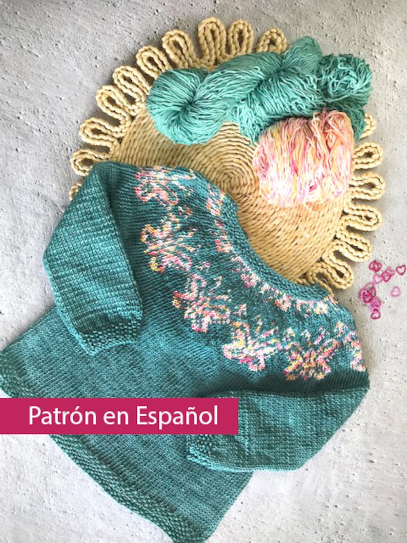 Knitting Pattern in Spanish, Butterflies Sweater, Girl Sweater ...