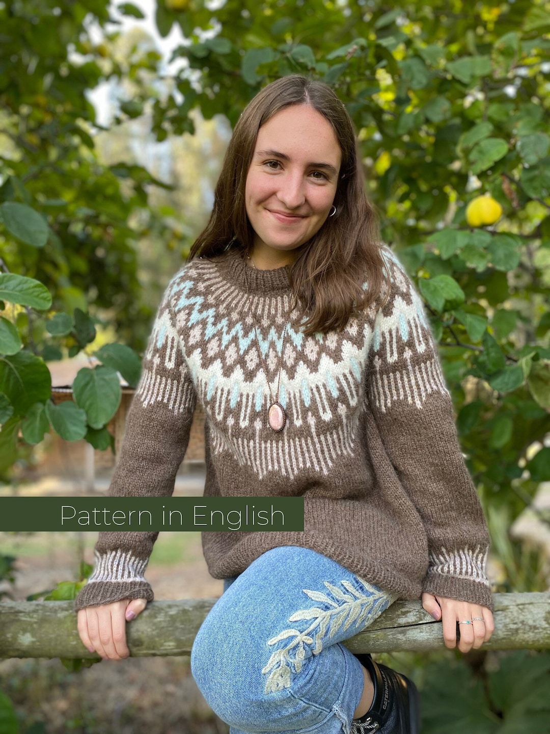 Knitting Pattern, Woman Jacquard Sweater, PDF Pattern in English, Alpes ...