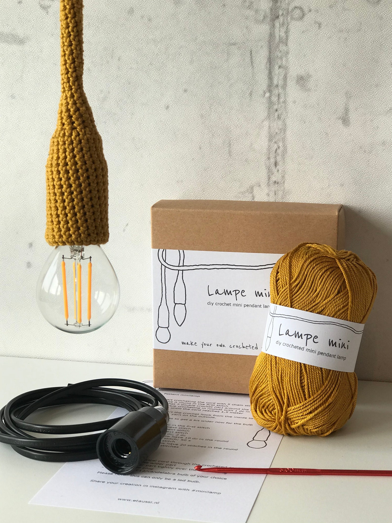 Lampe Mini Diy Kit Crocheted Mini Pendant Lamp - Etsy