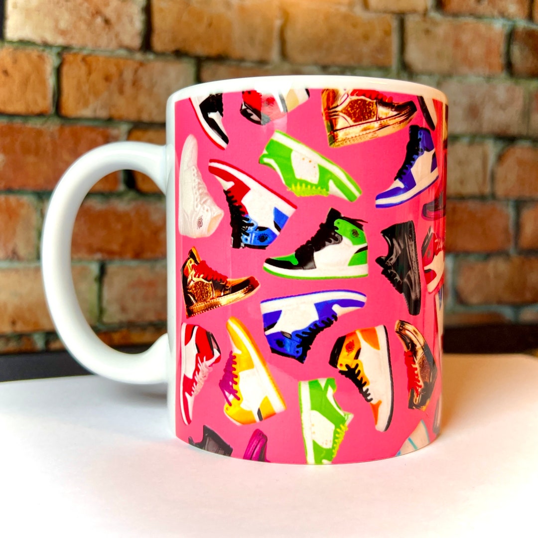 Trainer Mug Hot Pink Cool Ceramic Sneaker Design Cup High Top Air ...
