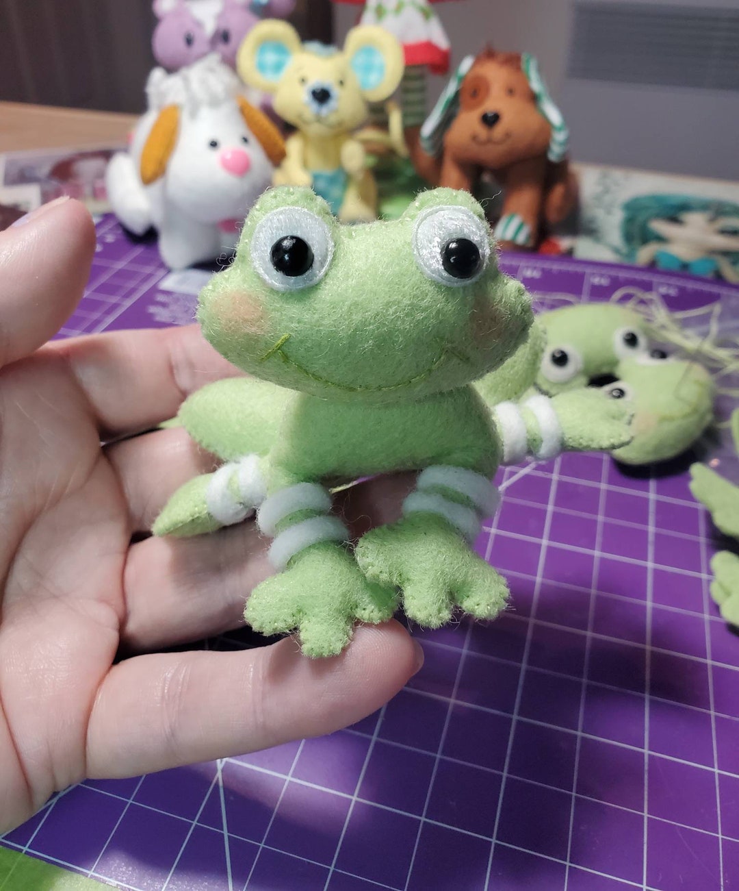 SSC Pet FRAPPE Frog Strawberry Shortcake Lemon Meringue's Pet 3.5"h (90mm) Merino-wool Froggie ...