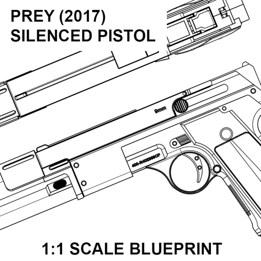 Prey Silenced Pistol PPN-9 Blueprint - Etsy