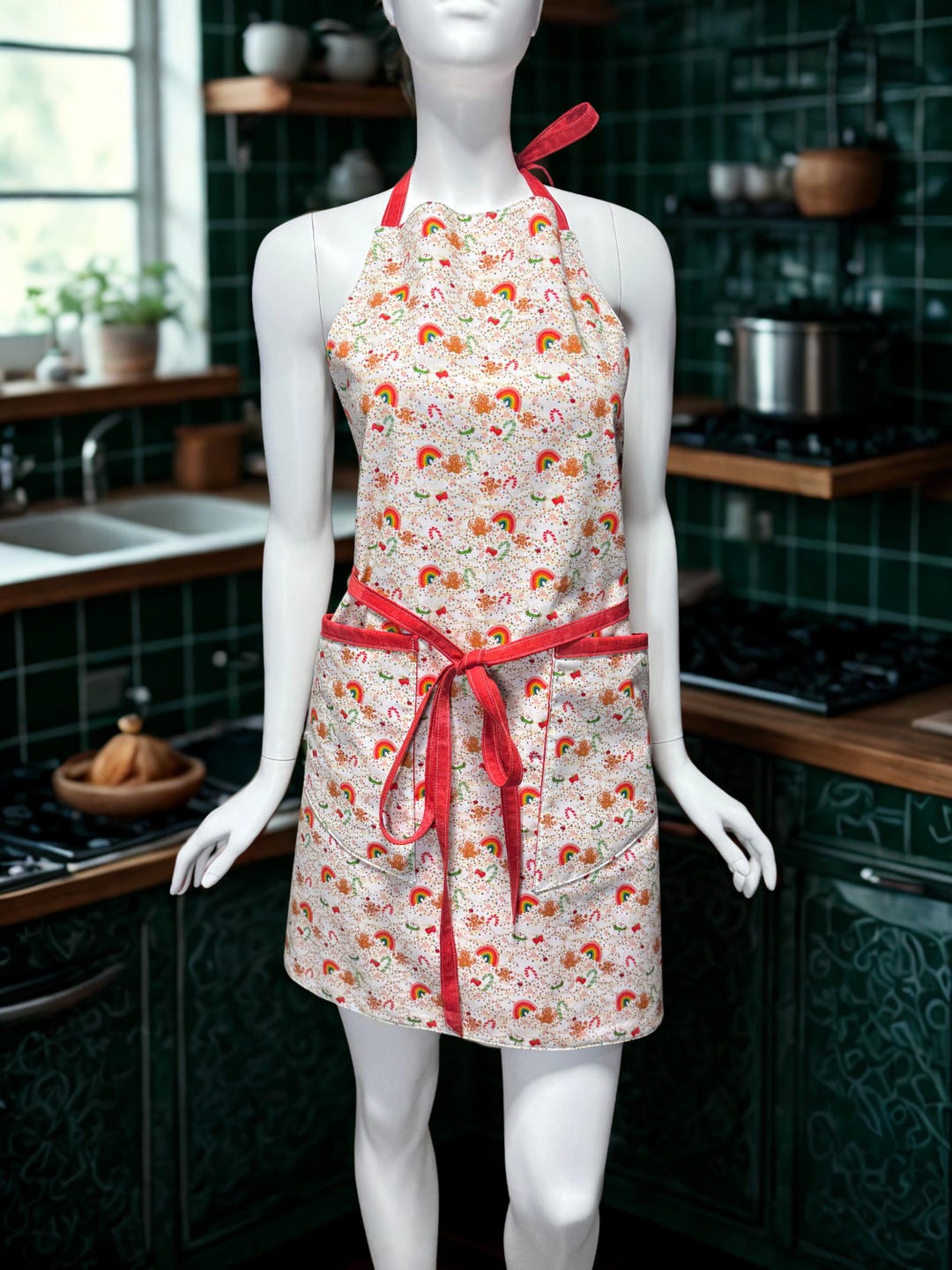 Christmas Candy and Gingerbread Apron - Etsy