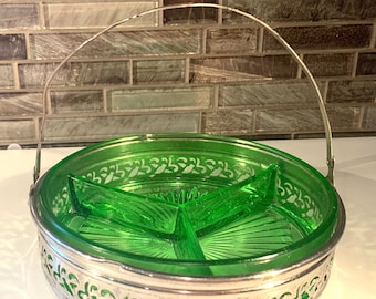 Divided Glass Bowl | Etsy